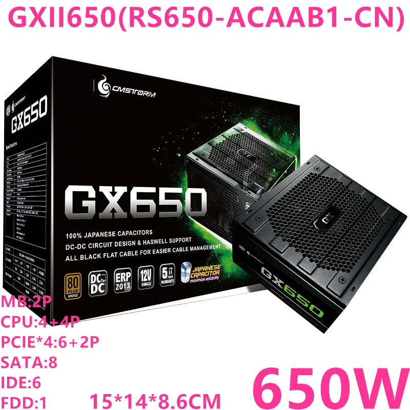 Original PSU For Cooler Master Brand GX650 80plus Bronze Silent Game ...