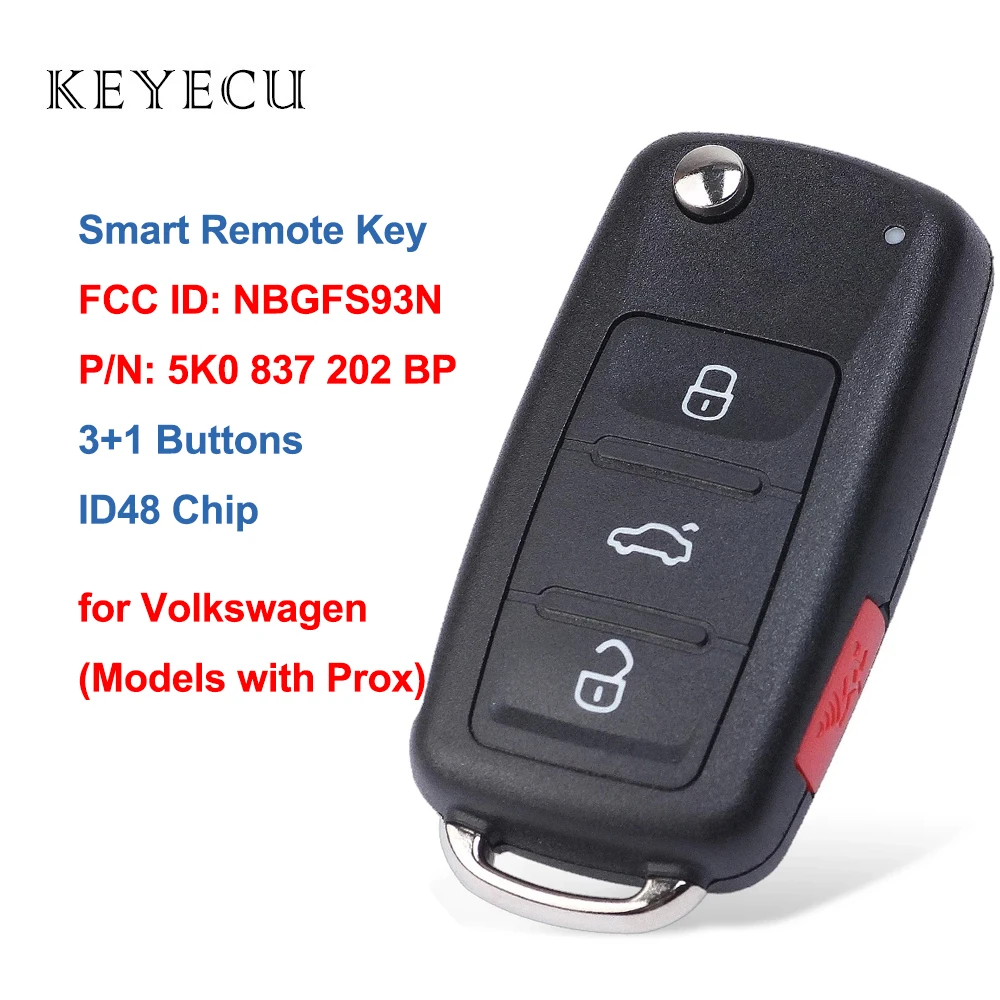 Keyecu-5K0837202BP-Keyless-go-Smart-Remote-Car-Key-Fob-315Mhz-MQB-ID48 ...