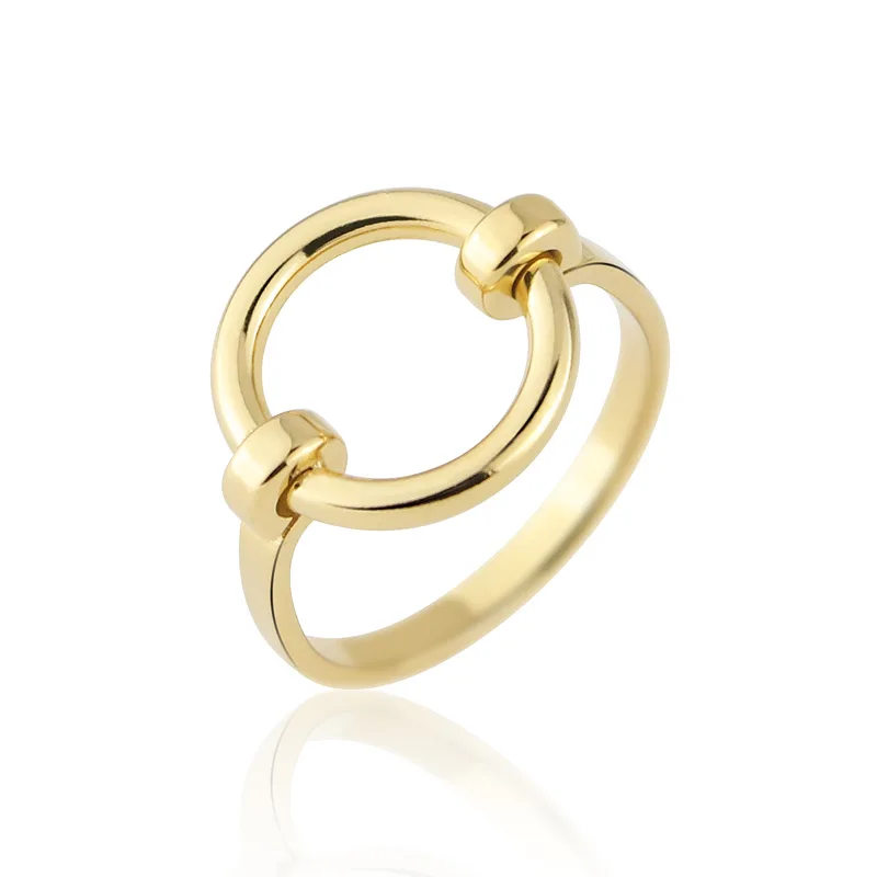 Simple-Design-Pure-Form-Circle-Shape-Ring-Stainless-Steel-Gold-Color ...