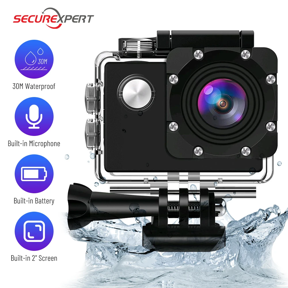 1080p Hd Action Camera 4k 60fps Wifi 2.0 Inches 170d Waterproof Helmet ...