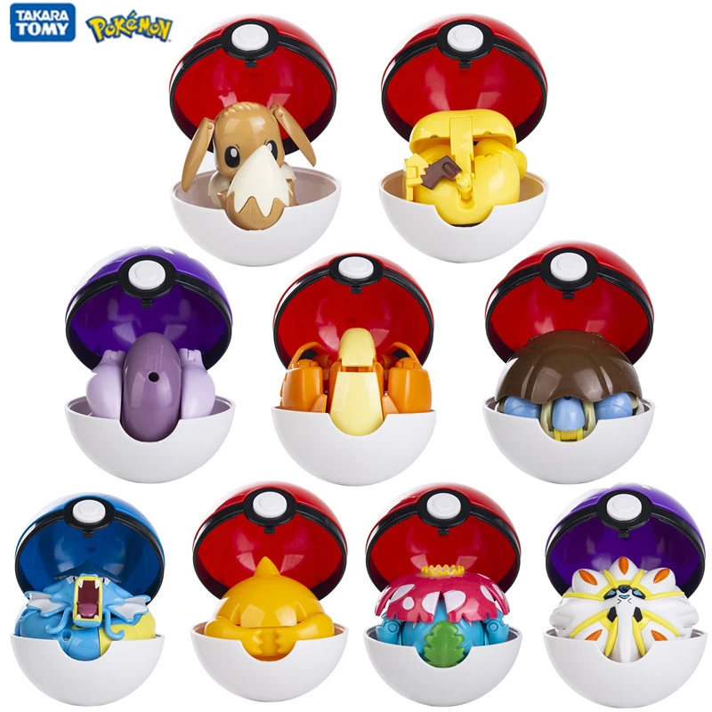 New Genuine Pokemon Deformation Toy Set Pocket Monster Anime Figure ...