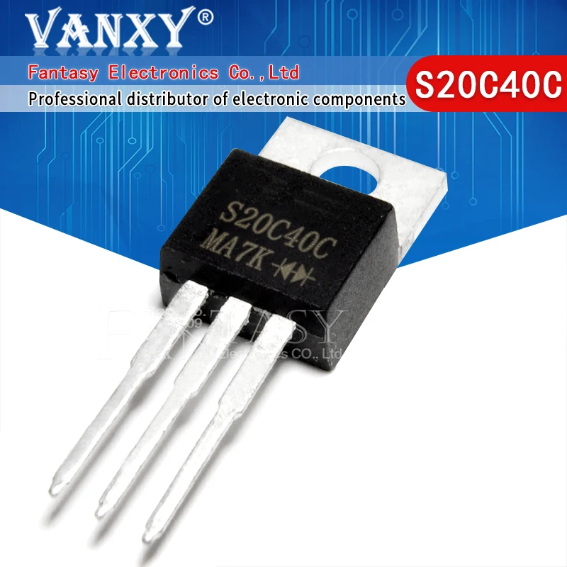 10pcs S20c40c To-220 S20c40 To220 Schottky Common Cathode 20a 40v New ...