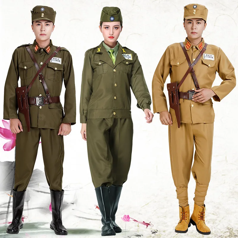 Green Yellow Kuomintang Cosplay Uniform Chinese Nationalist Party ...