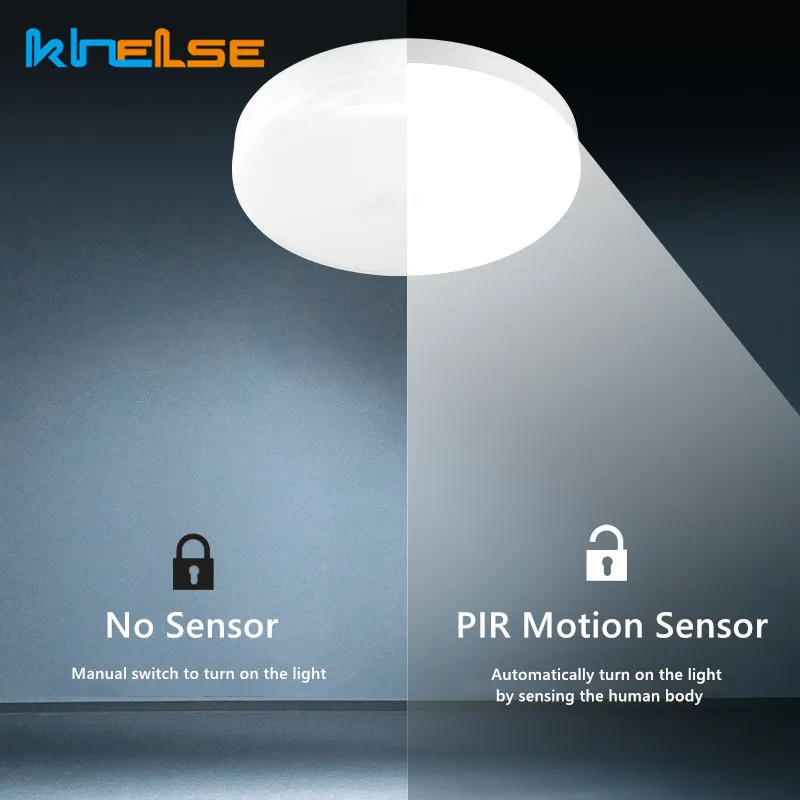 Indoor Outdoor PIR Smart Sensor LED Panel Ceiling Lamp IP56 Waterproof ...