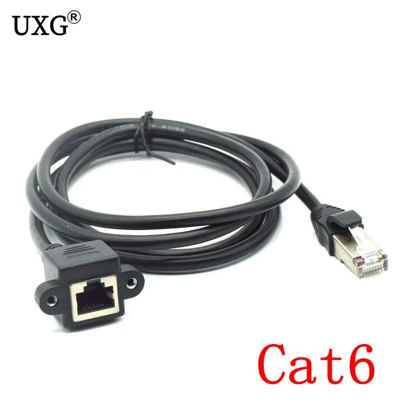 Cat6 Extension Cable Rj45 Male To Female Screw Panel Mount Ethernet Lan ...