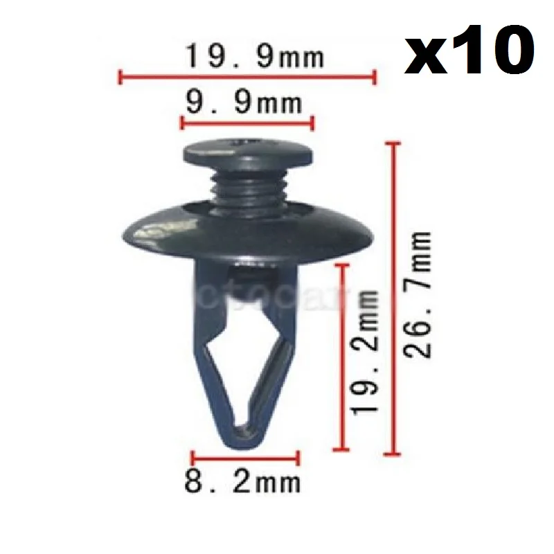 10 piezas sujetador de nailon remache Push Type Clip guardabarros para ...
