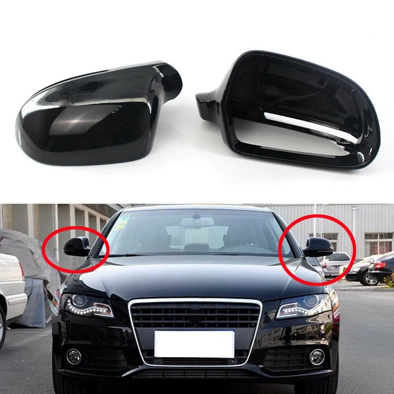 Car Black Rearview Side Wing Mirror Cap Housing Casing for A4 A4L B8 A5 ...