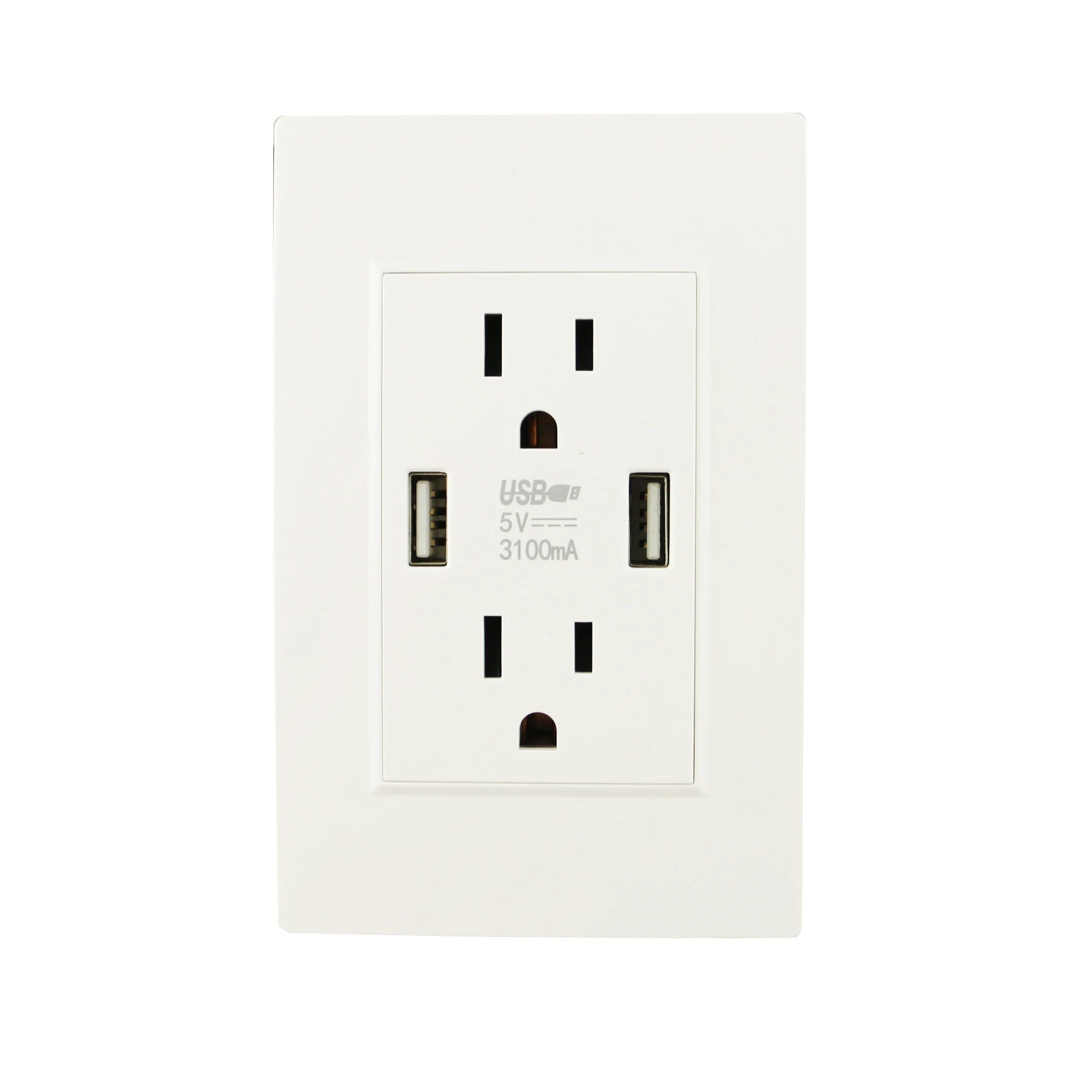 Enchufe de pared estilo US 120, adaptador de corriente de doble puerto ...