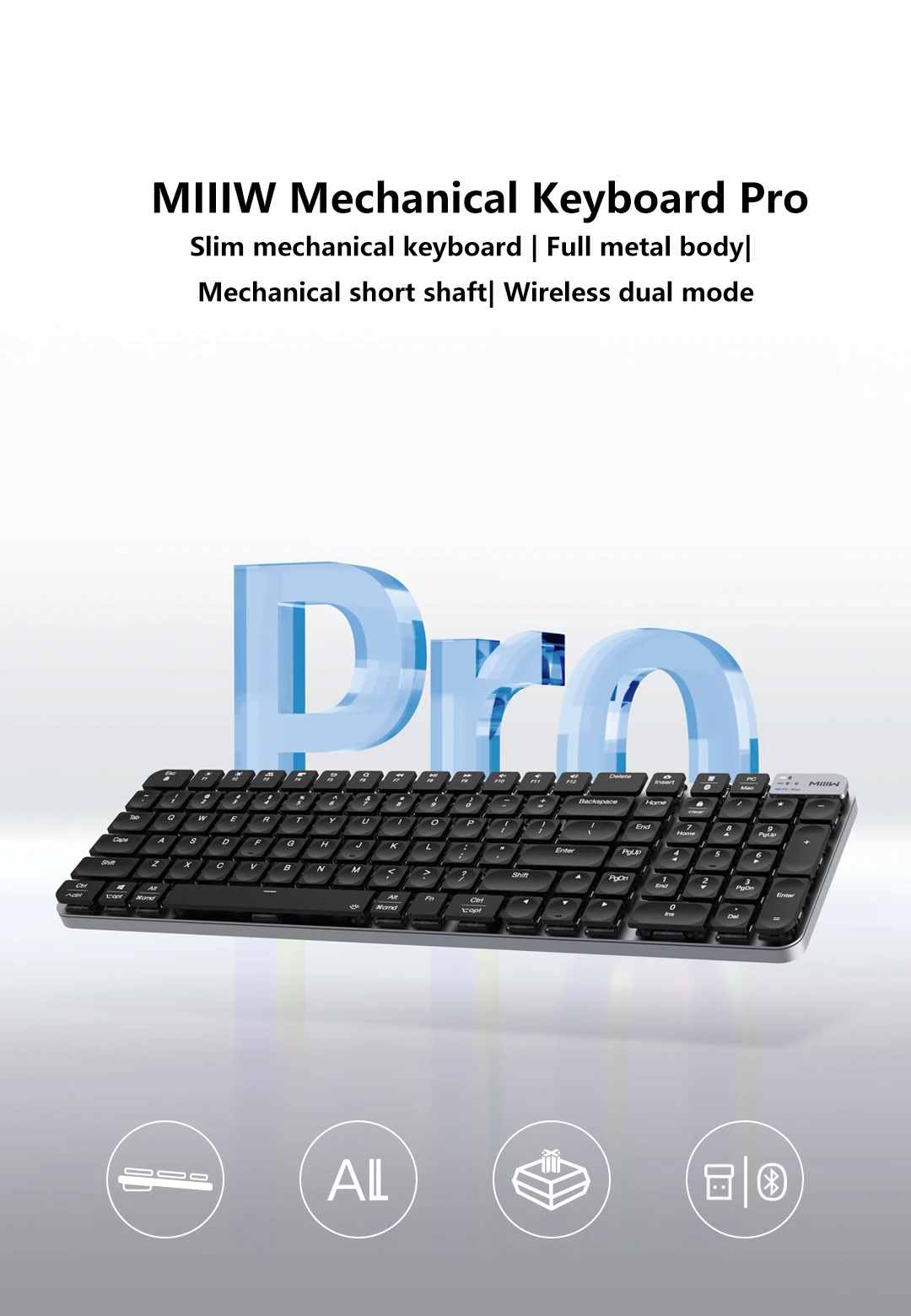 Купить Клавиатура MIIIW Wireless Mechanical Keyboard Bluetooth /usb ...