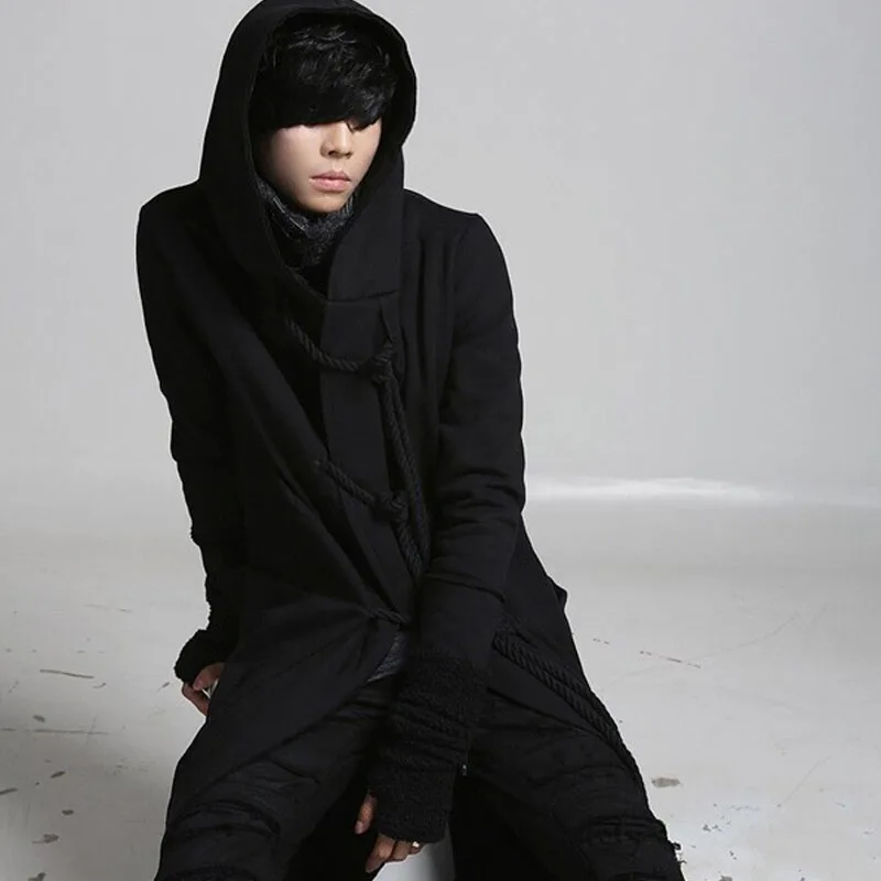 Gabardina de estilo punk rock para hombre, chaqueta de invierno larga ...