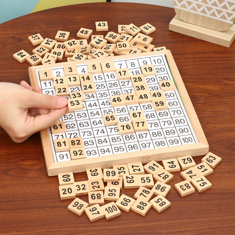 Montessori Education Wooden Digital Board 1-100 Continuous Numbers Kids ...