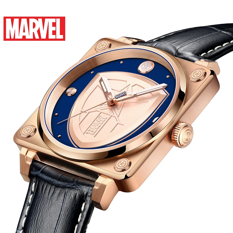 Disney Official Marvel Captain America Shield Cartoon Men Japan Quartz ...