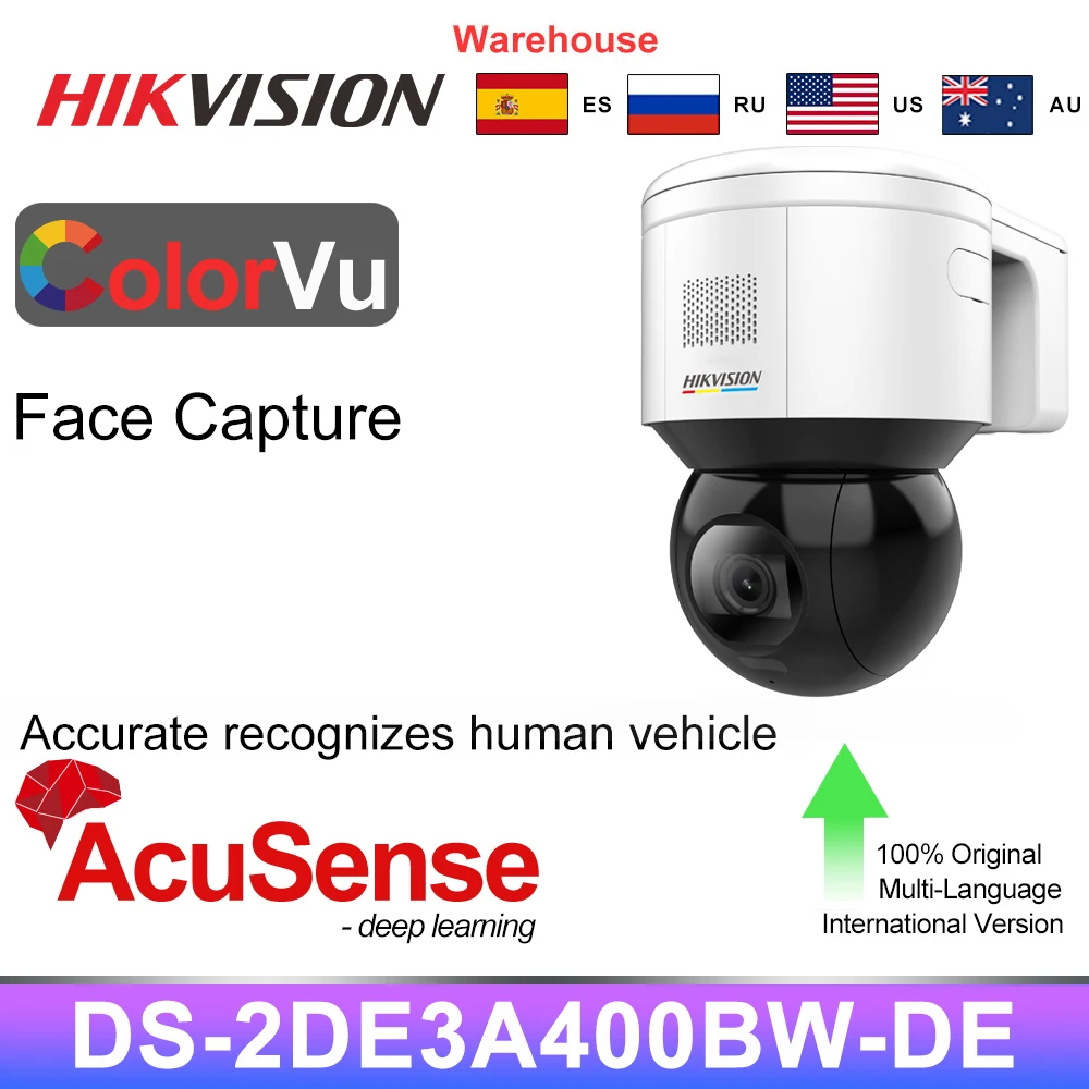 Hikvision Ptz Colorvu 4mp Mini Ip Camera Ds-2de3a400bw-de Hd Poe H.265 ...