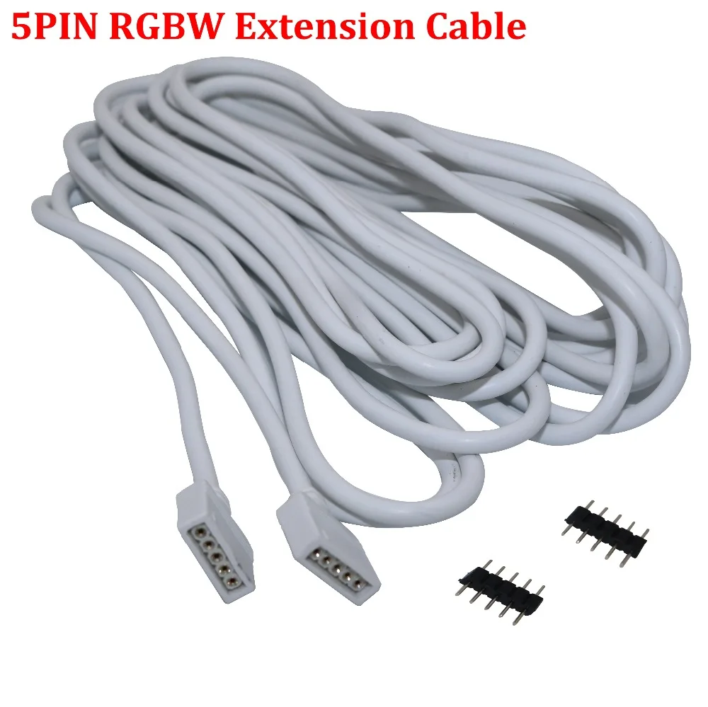 5 Pin RGBW Extension Cable Connector 10M 5M 3m 2m 1m 0.5m LED Lighting ...