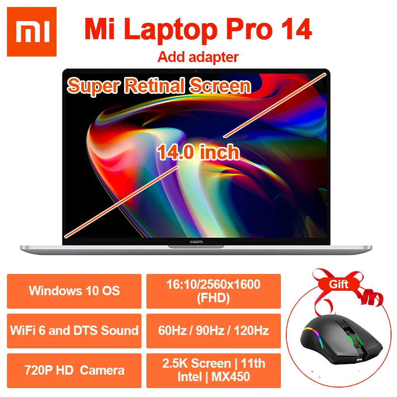 Xiaomi ordenador portátil Pro, 14 i7 11370H/i5 11300H, MX450/Xe, 14 ...