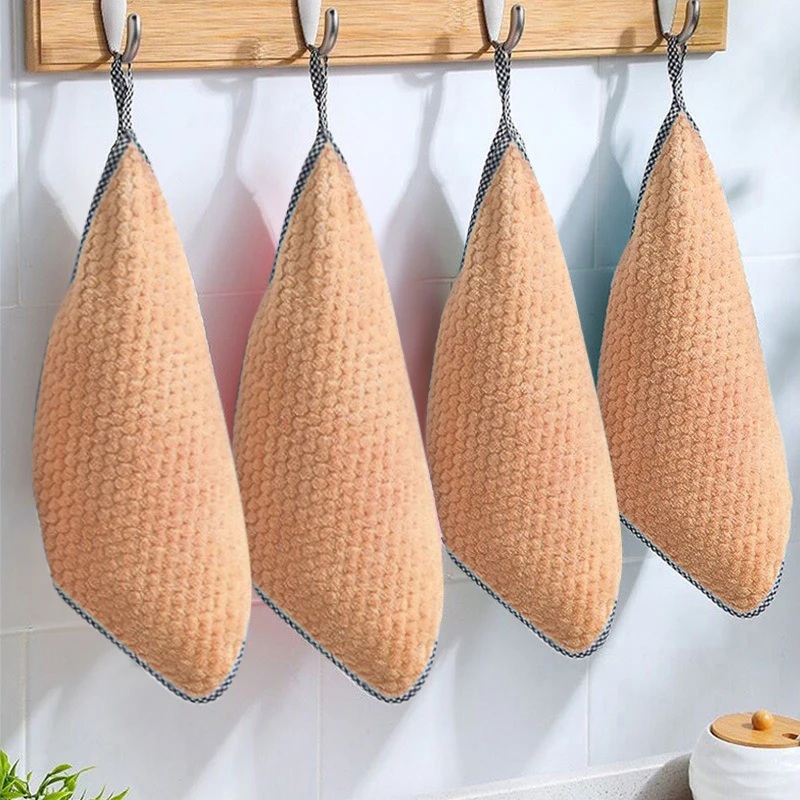 Kitchen Cleaning Rag, Solid Color Double Sided Strong Water Absorbing ...