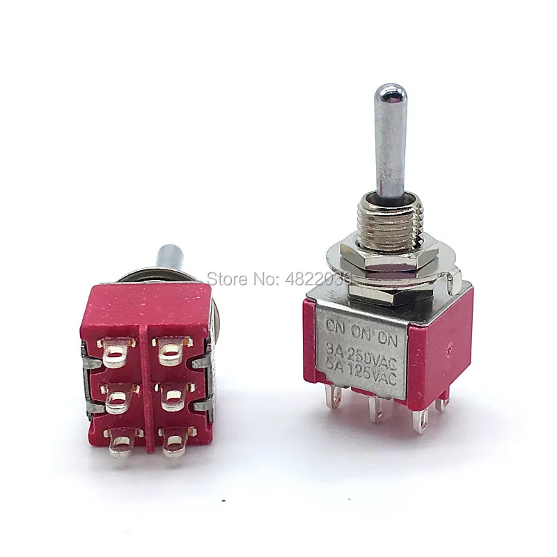 2pcs T812 Locking Toggle Switch T80-T ON ON ON 3A/250V 5A/125V 6mm 6PIN ...