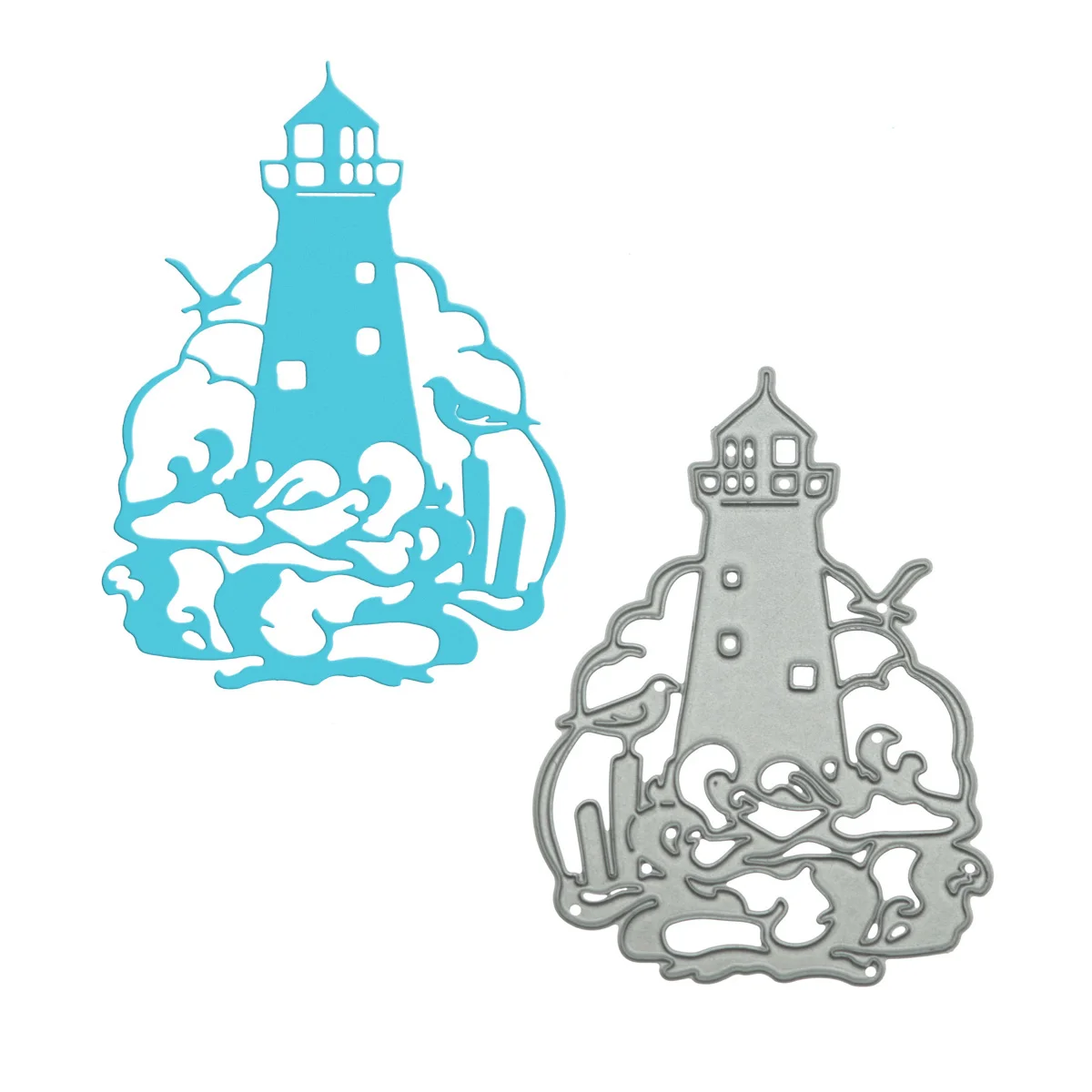 Metal Cutting Dies Tower Lighthouse with Wave Ocean Craft Paper Cutter ...