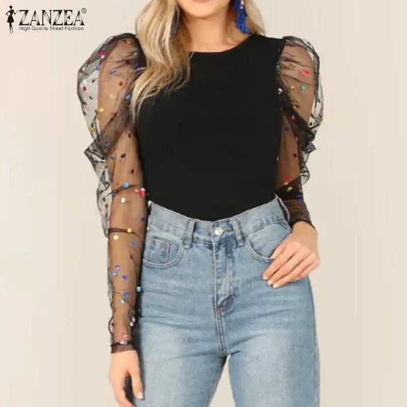 Venta > blusas en transparencia de moda > en stock