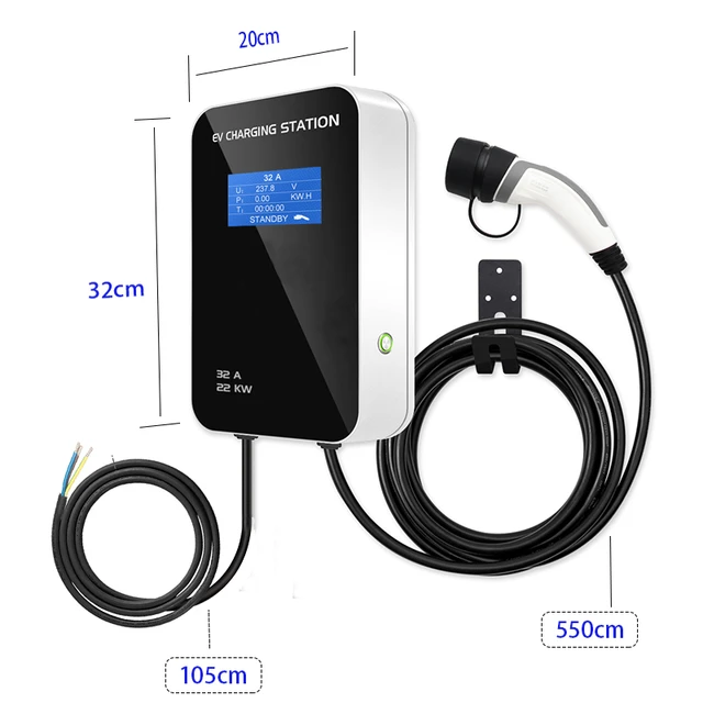 Tiga Tahap 16A 11KW Wallbox EV Charger TYPE EV Kabel Kartu, 49% OFF