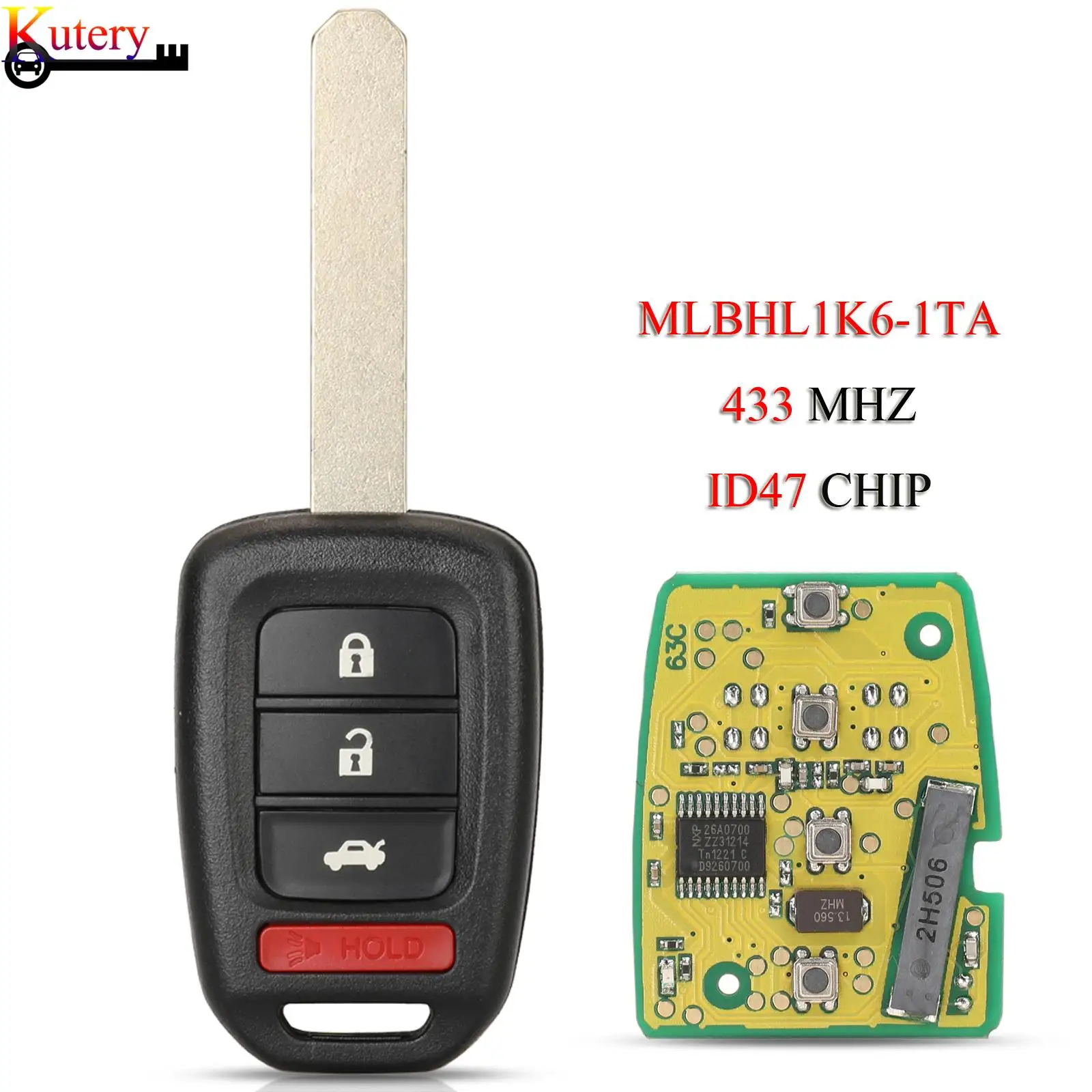 jingyuqin MLBHL1K6-1TA Remote Smart Car Key For Honda Accord Civic City ...