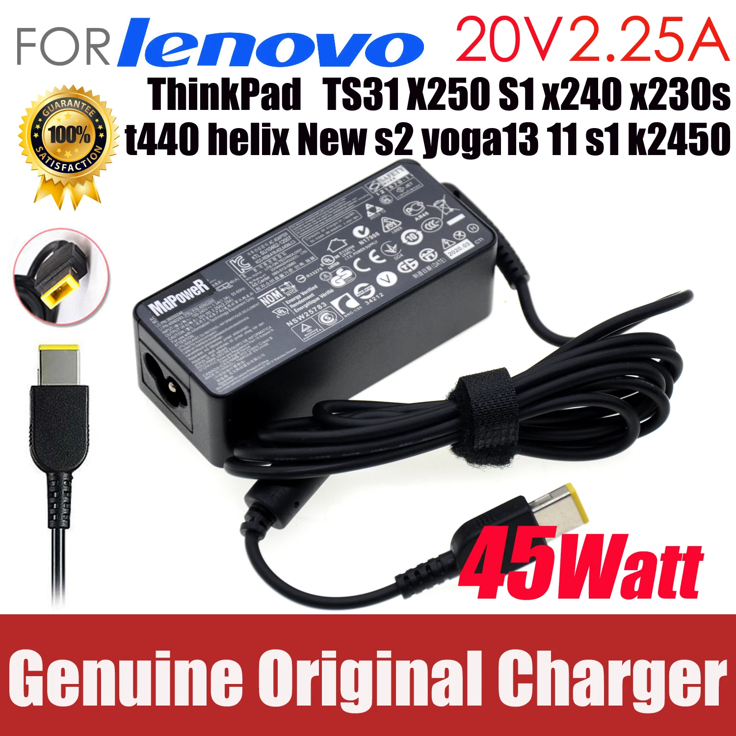 Original-AC-adapter-FOR-Lenovo-Thinkpad-X240-X230s-X250-X240S-X260-T450 ...