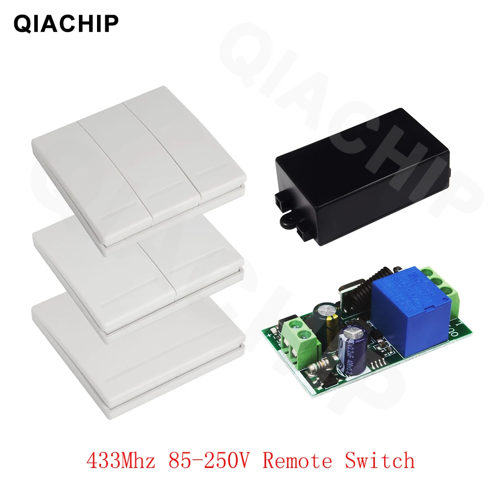 QIACHIP 433 MHz AC 85V 110V 220V 1 CH Wireless Remote Control Receiver ...