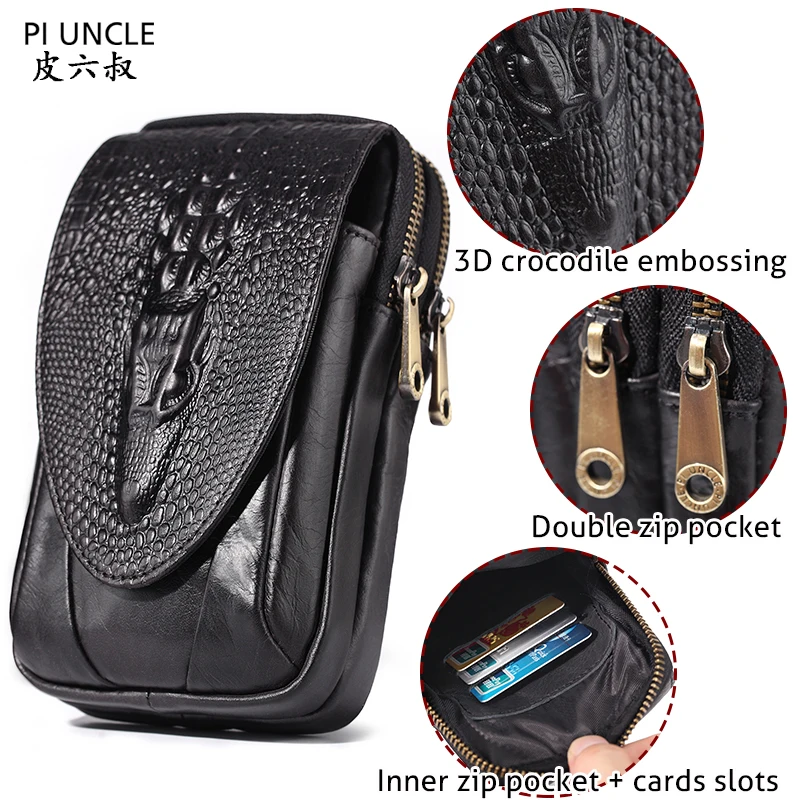 Genuine-Leather-Men-Waist-Packs-Belt-Bag-Cell-Phone-Pouch-Bags-Travel ...
