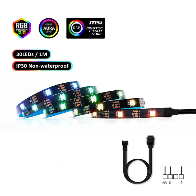 Motherboard RGB Addressable WS2812b LED Strip For PC Case, for ASUS ...