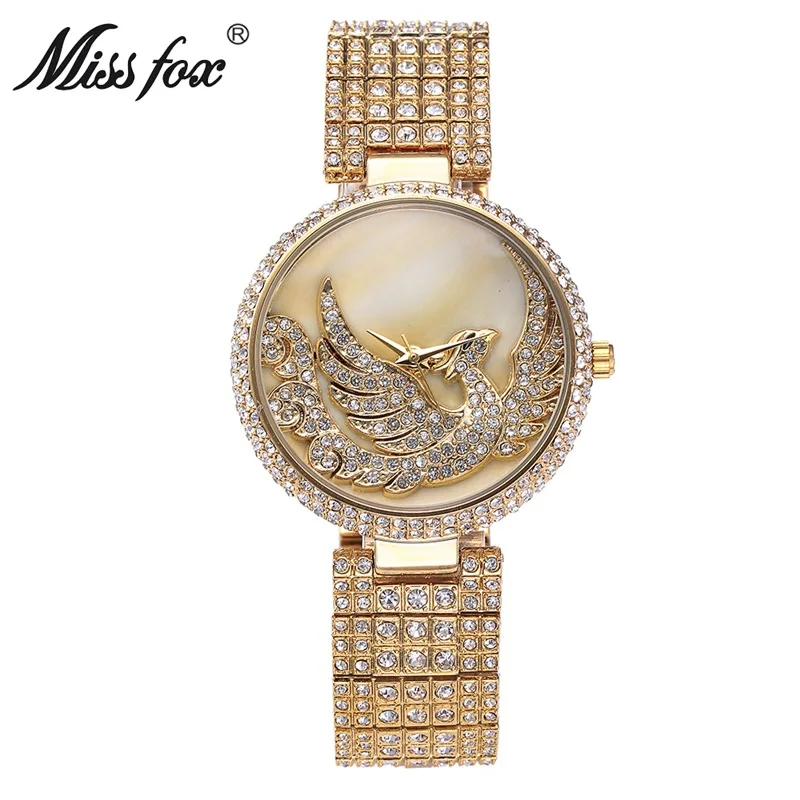 Miss Fox Phoenix Luxury Watch Women Rhinestone Waterproof Relojes Mujer ...