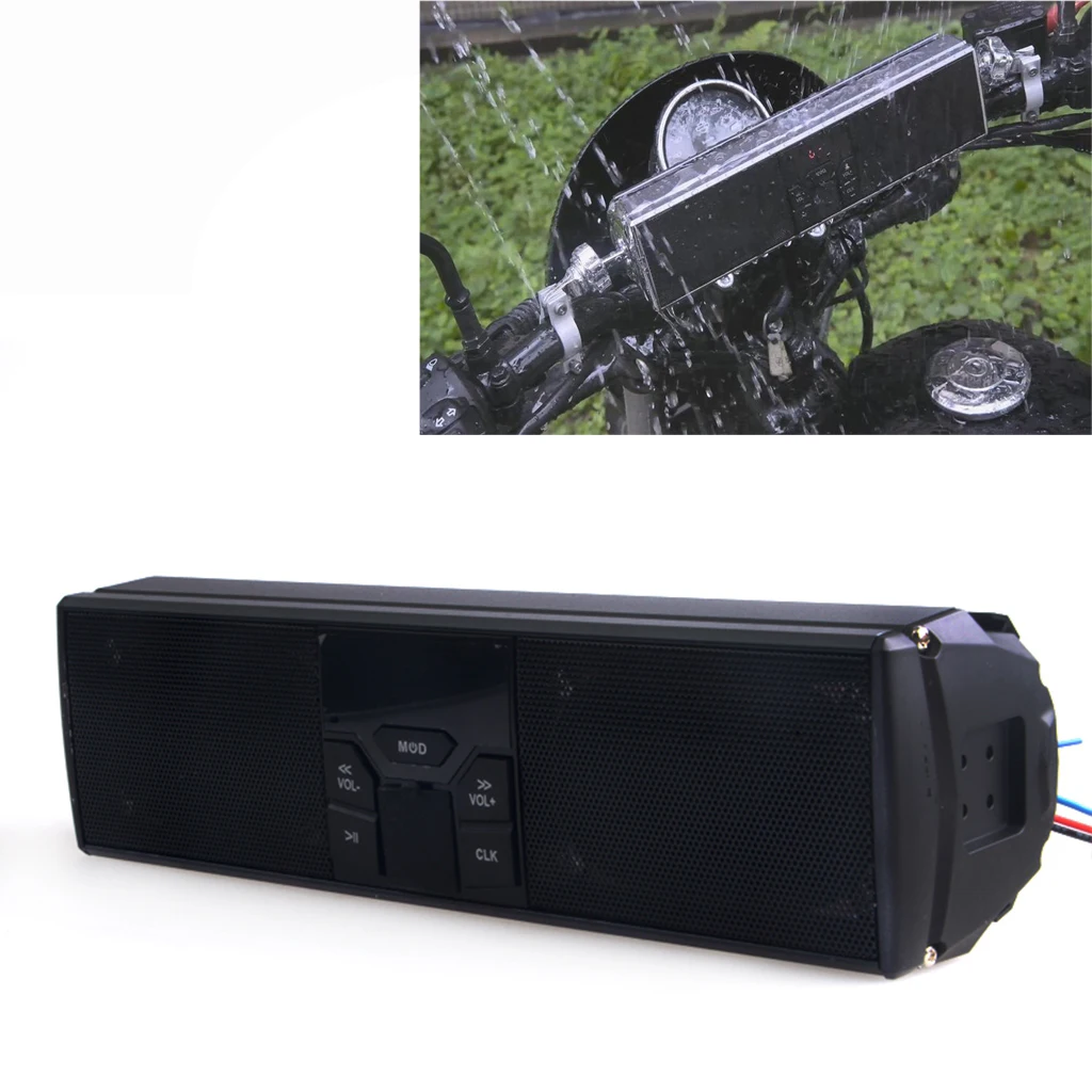 LED Display Motorcycle Bluetooth Audio Sound System APP Control MP3/TF ...