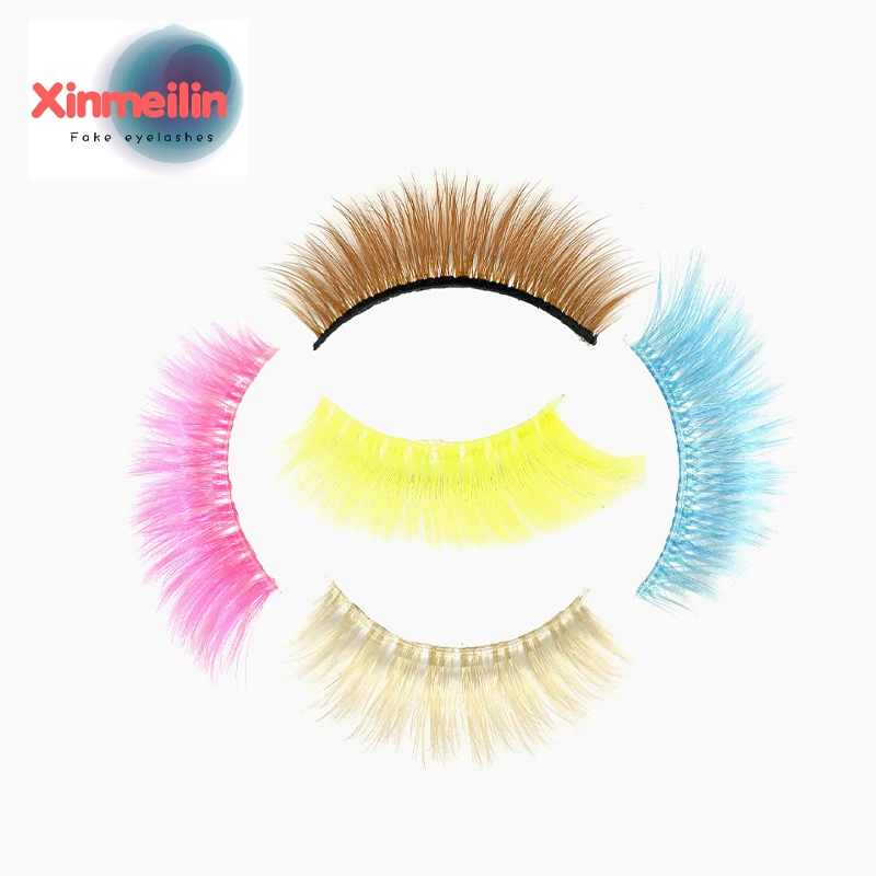 Colored-Silk-Mink-Eyelashes-Rainbow-Red-Blue-Purple-Brown-Color-Lashe ...