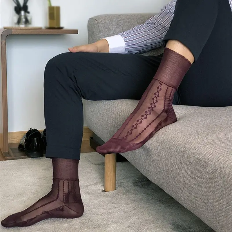Classic Men Socks Fetish Foot Worship Nylon Fashion Lingerie Lace ...
