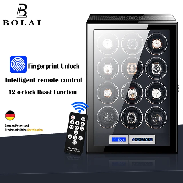 Fingerprint Unlock Watch Winder Luxury Brand Automatic Watch Box with ...