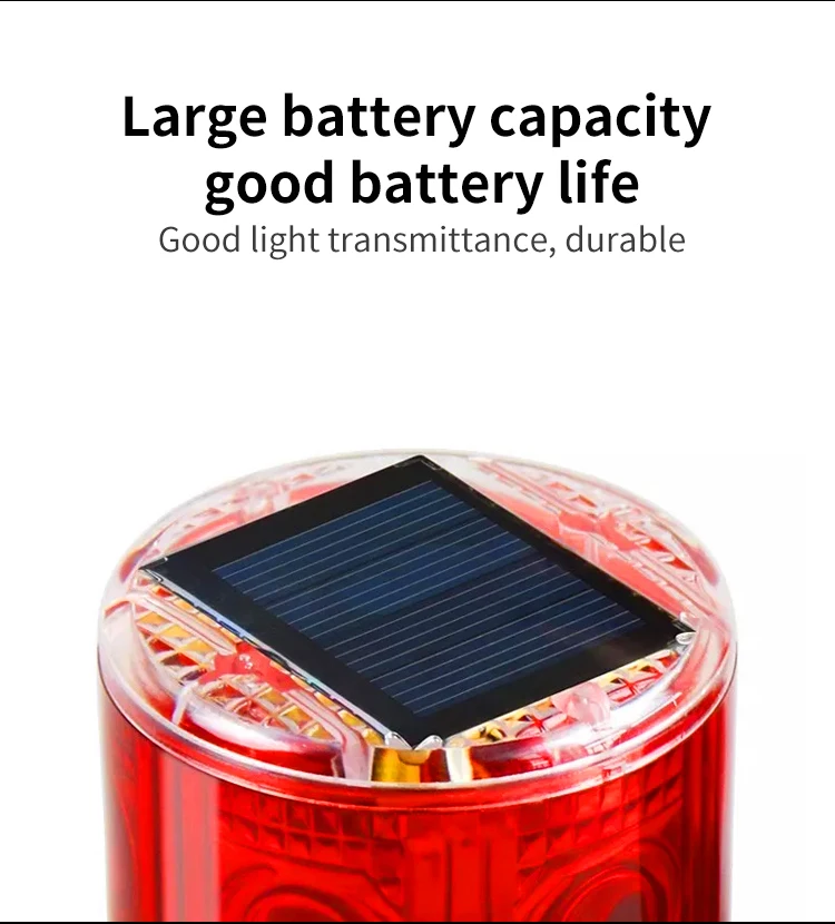 Solar warning light pole support obstruction light street light warning ...