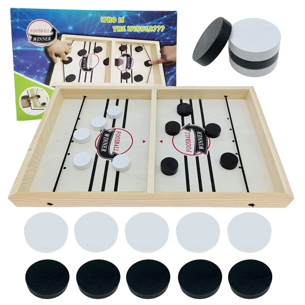 Fast Sling Puck Game Paced Wooden Table Hockey Winner Games Interactive ...