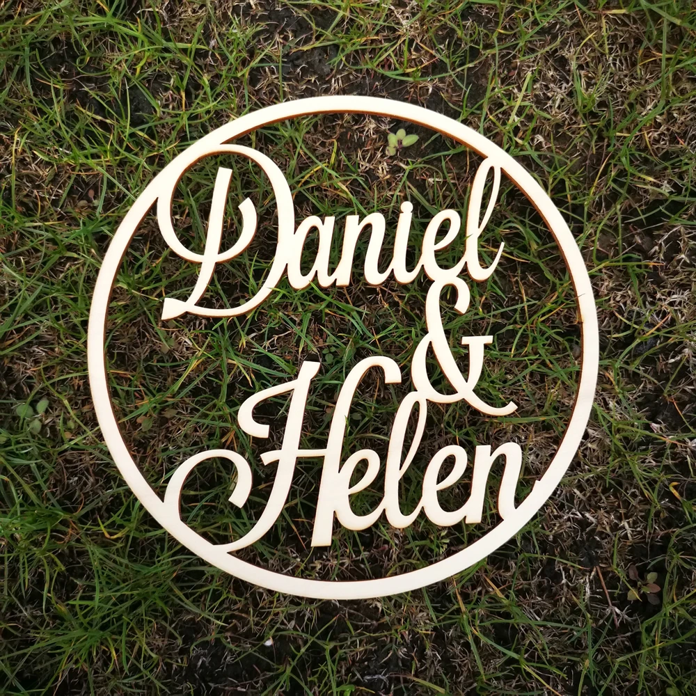 Personalized Bride and Groom Name Wedding Photo Props Wooden Wedding ...