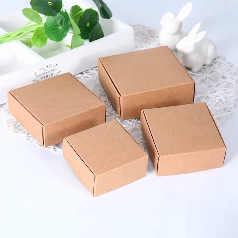 10pcs/lot Diy Kraft Gift Box Brown/black Paper Small Soap Box Kraft ...