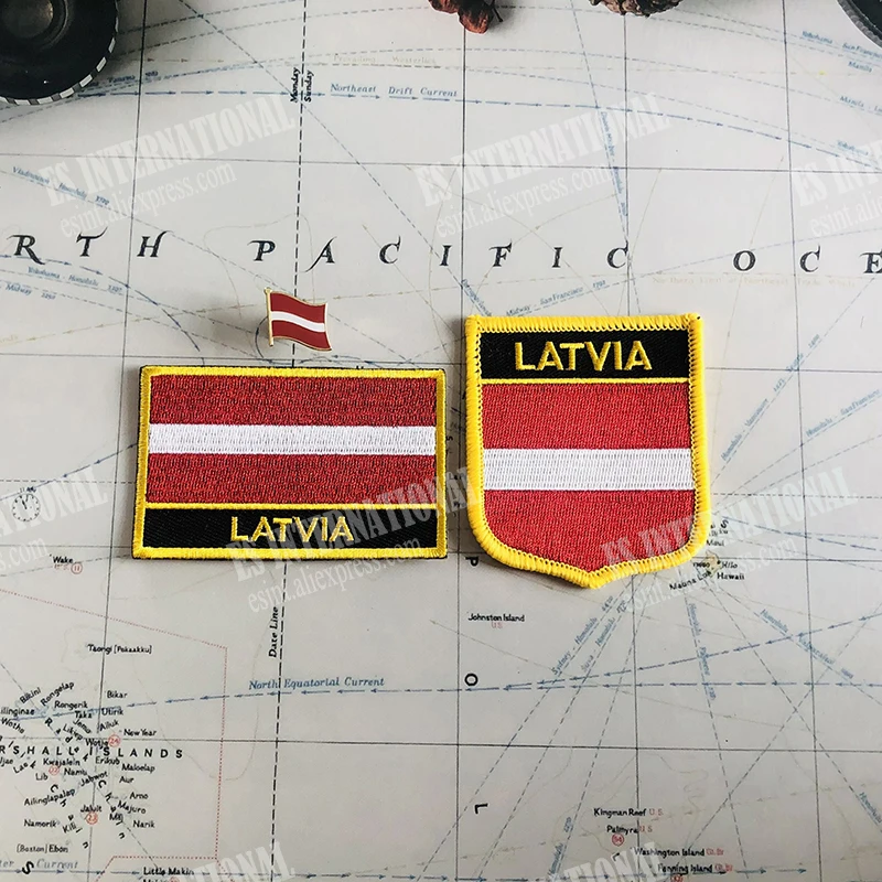 LATVIA-National-Flag-Embroidery-Patches-Badge-Shield-And-Square-Shape ...