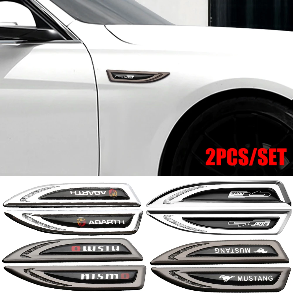 Car Emblem Left Right Wing Fender Decor Sticker Body Decal for Audi ...