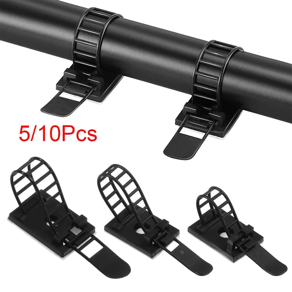 5/10Pcs Adjustable Cable Tie Self Adhesive Mounts Cable Clips Plastic ...