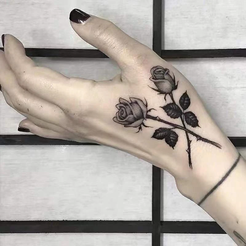 Black Rose Tattoo Hand