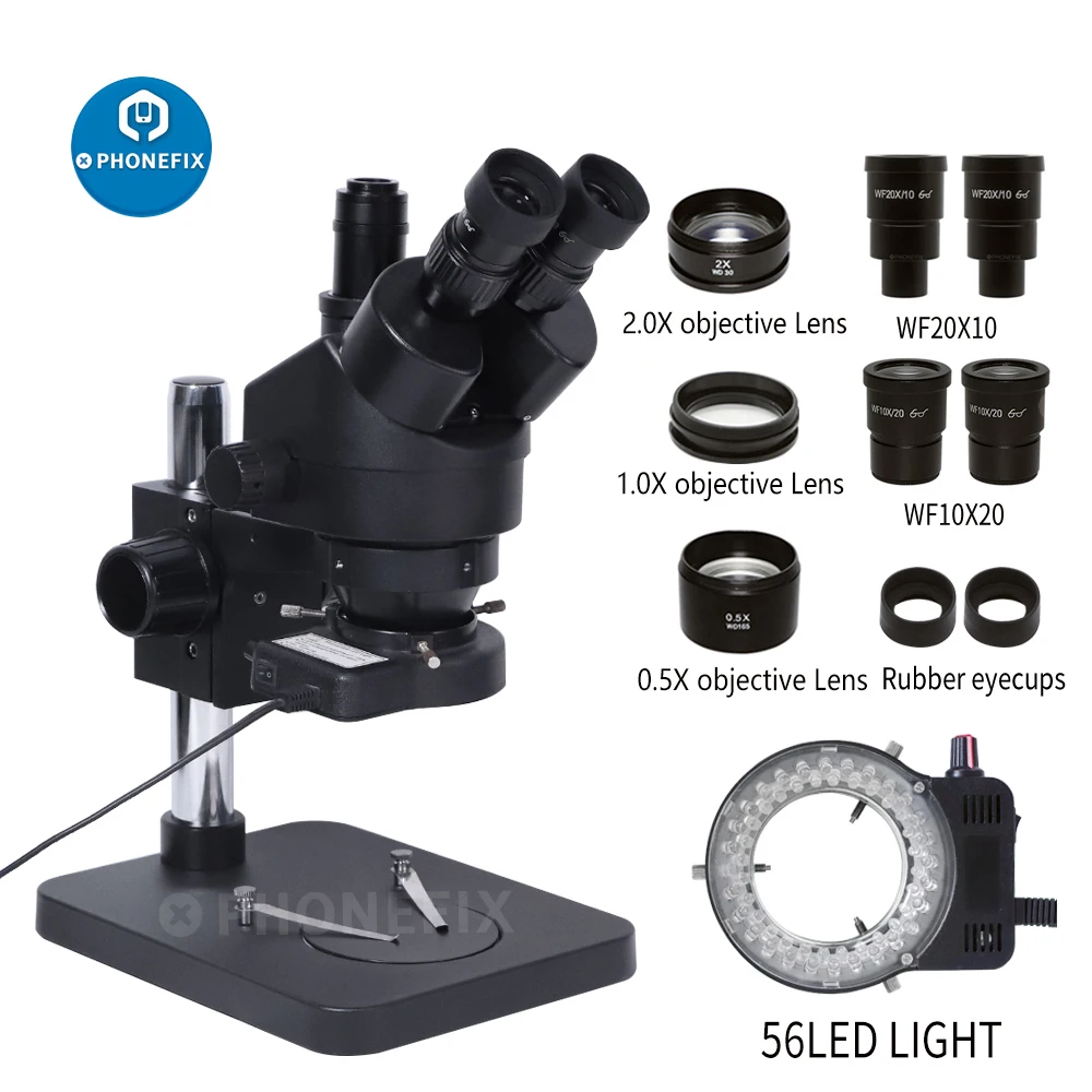 3-5X-180X-Digital-Professional-Trinocular-Stereo-Zoom-Microscope-WF10X ...