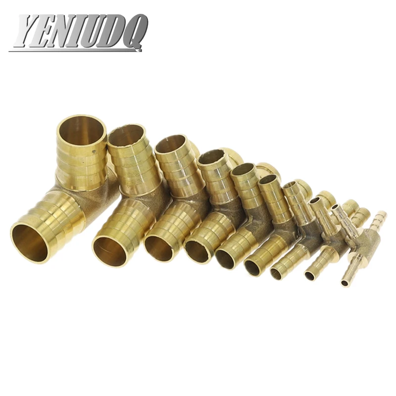 Brass Splicer Pipe Fitting T Shape 3 Way Hose Barb 4 6 8 10 12 16mm ...