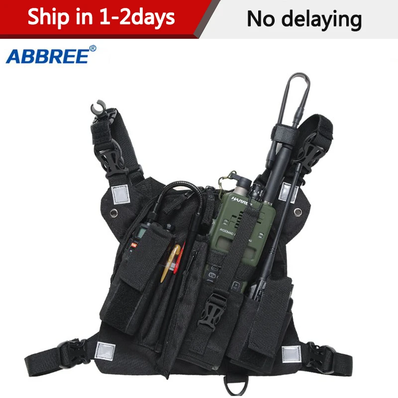 Abbree Radio Chest Harness Chest Front Pack Pouch Holster Vest Rig ...