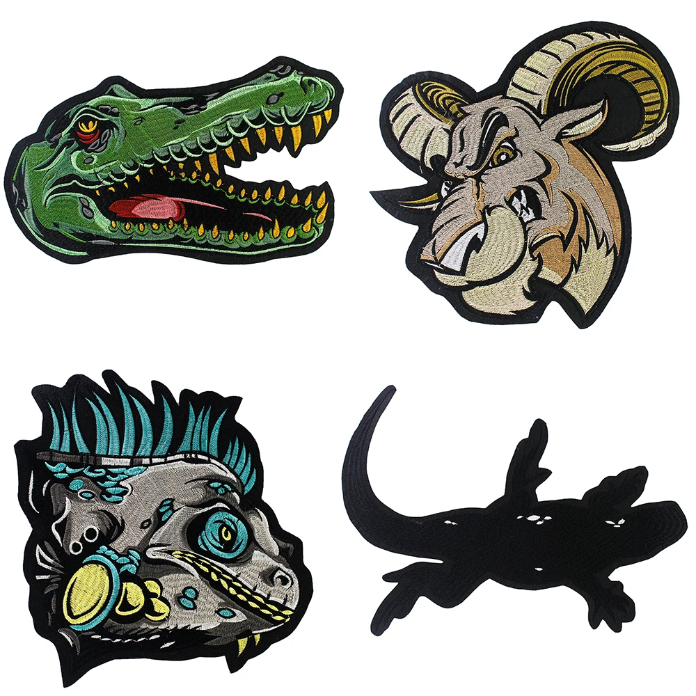Large-Cartoon-Lizard-OX-Clothing-Patches-Embroidery-Crocodile-Badges ...