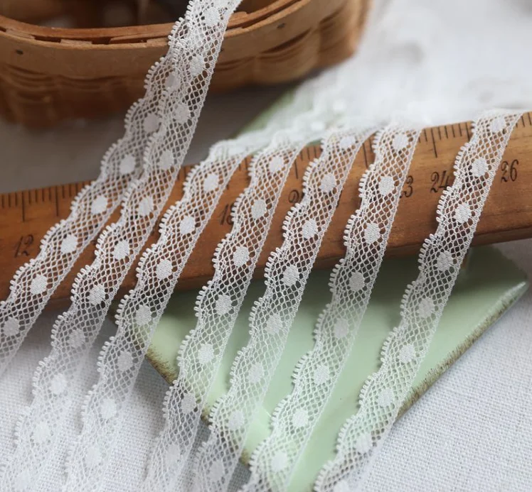 10 Meters Beautiful Lace Ribbon White Thin Lace Trim Fabric Embroidered ...