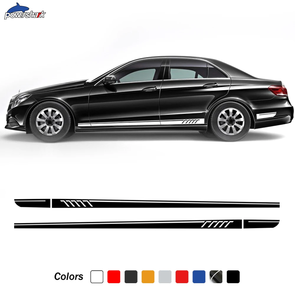 2 Pcs Edition 507 Side Stripes Skirt Sticker Decal For Mercedes Benz E ...