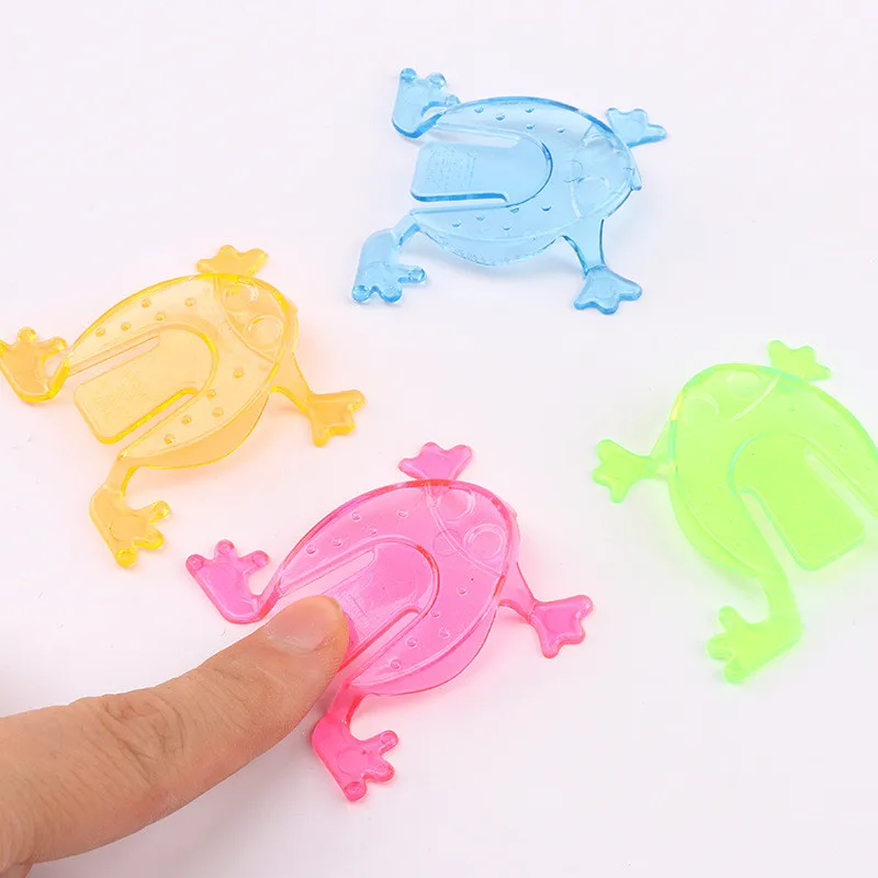 Mini rana saltarina transparente para niños, juego de dedos, rellenos ...
