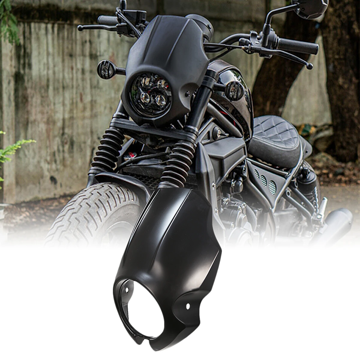 혼다 용 2020 2022 Rebel CMX 300 500 1100 매트 블랙 페어링 헤드 라이트 윈드 실드 커버|커버 ...